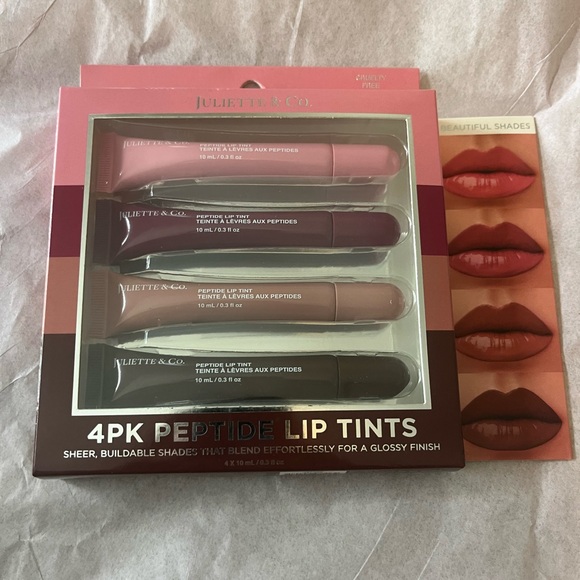Makeup | Juliette Co Peptide Lip Tints 4pack | Poshmark
